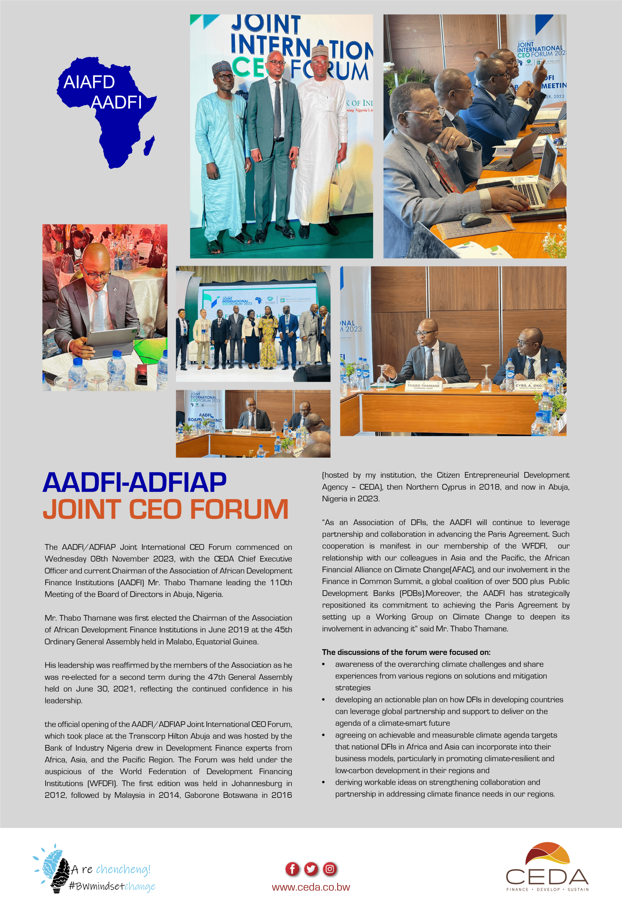 OPENING REMARKS BY THE AADFI CHAIRMAN, CEO OF CITIZEN ENTREPRENEURIAL ...